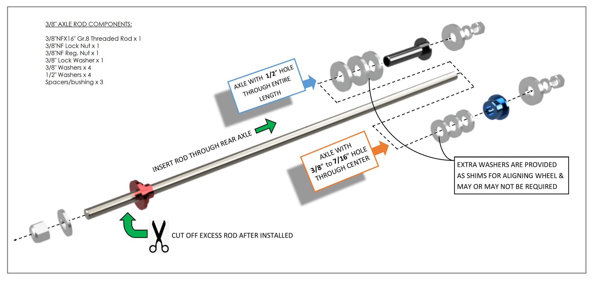 UAR(Universal Axle Rod) - for Suzuki DRZ's & Yamaha WR's models ...